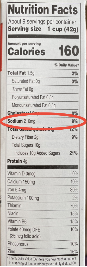 Low Sodium Cereal - Healthy Kidney Nutrition